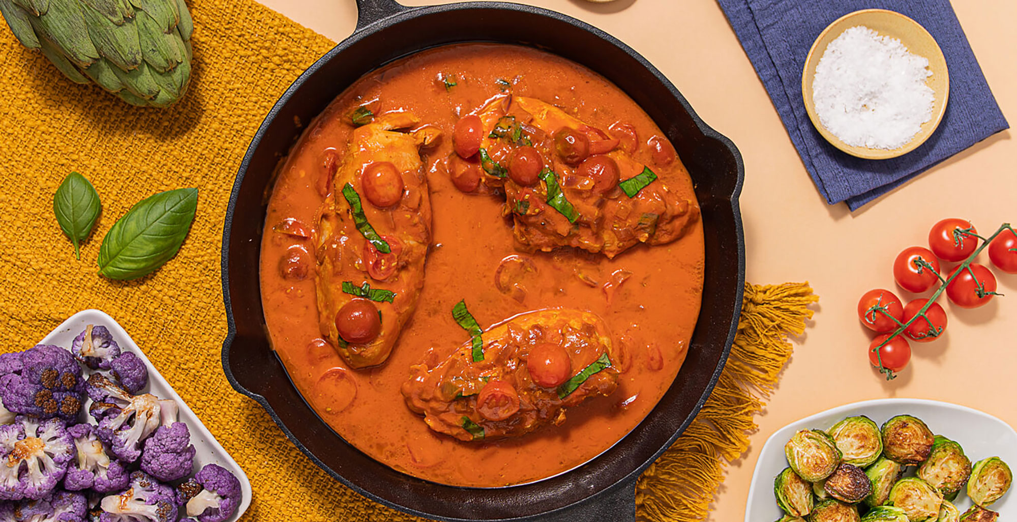 One-Skillet Roasted Red Pepper Chicken | Pacific Foods® Recipes